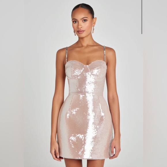 NADINE MERABI | Dresses | Nadine Merabi Leyton Champagne Dress | Poshmark